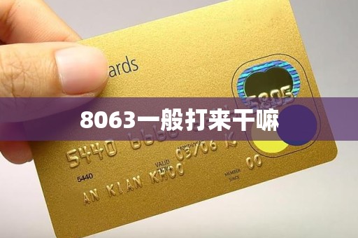 8063一般打来干嘛-逾期知识